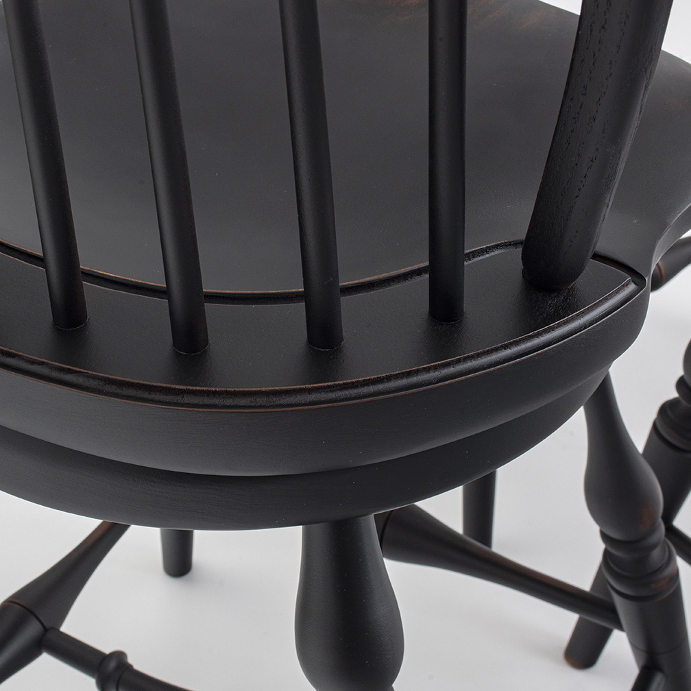 4 Historical Swivel Low Bow Back Windsor Stools - Sold