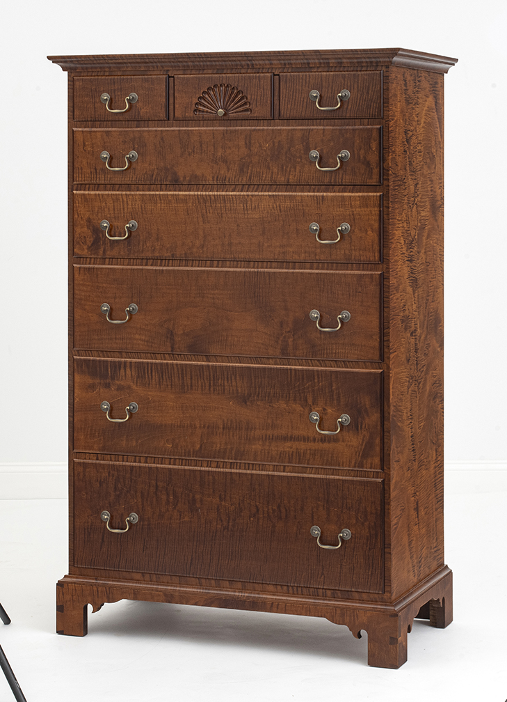 Tiger Maple Chest of Drawers