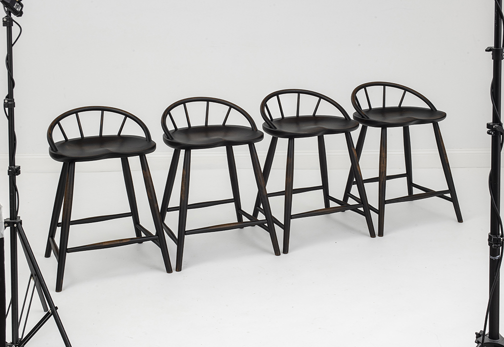4 Primitive Modern Counter Stools