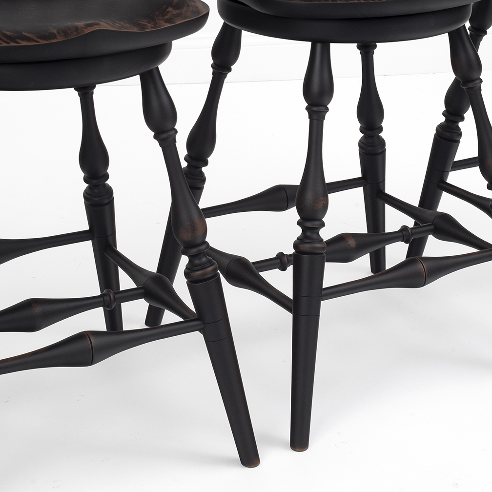 Set of 4 Swivel Low Bow Back Stools