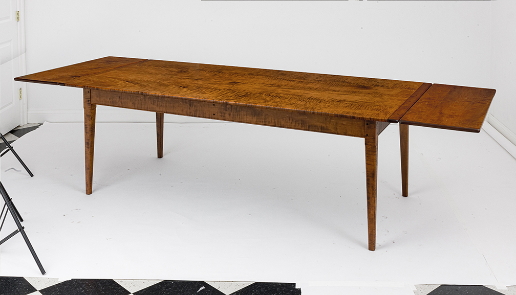 7ft X 39in Tiger Maple Table with Extensions